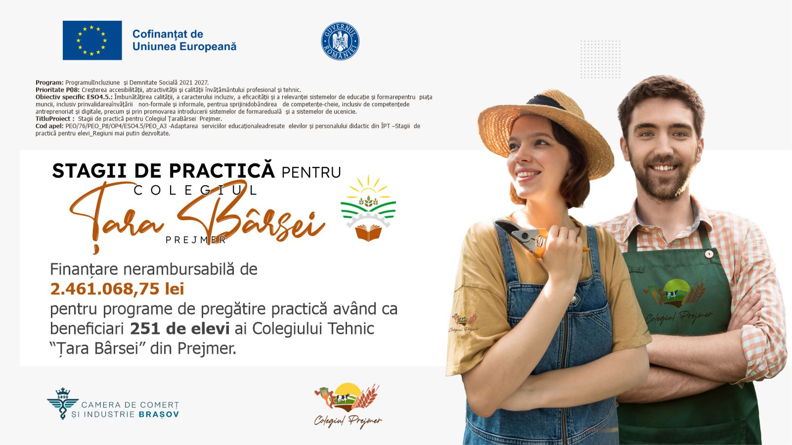 Lansare proiect: „Stagii de practică pentru Colegiul Țara Bârsei ...